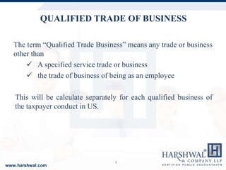 Qualified Business Income Deduction (Sec 199A) - HCLLP | PPTX