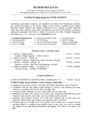 Alfred Sullivan Resume | DOCX