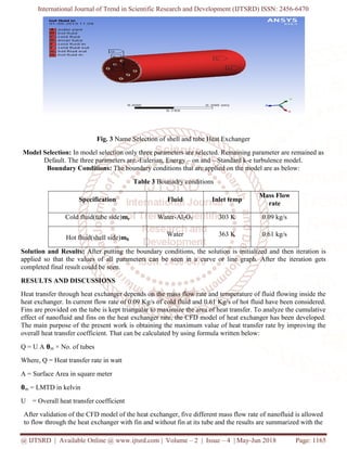 CFD Analysis of Heat Transfer Enhancement in Shell and Tube Type Heat ...