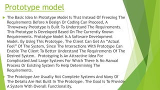 Project on software engineering types of models | PPTX