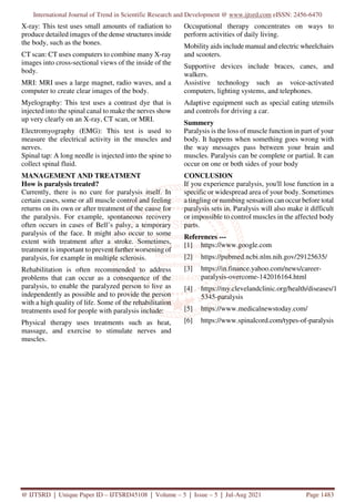 Review of the Diagnosis and Treatment of Paralysis | PDF