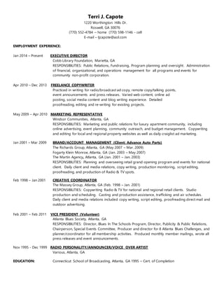 Terri J Capote resume | DOCX
