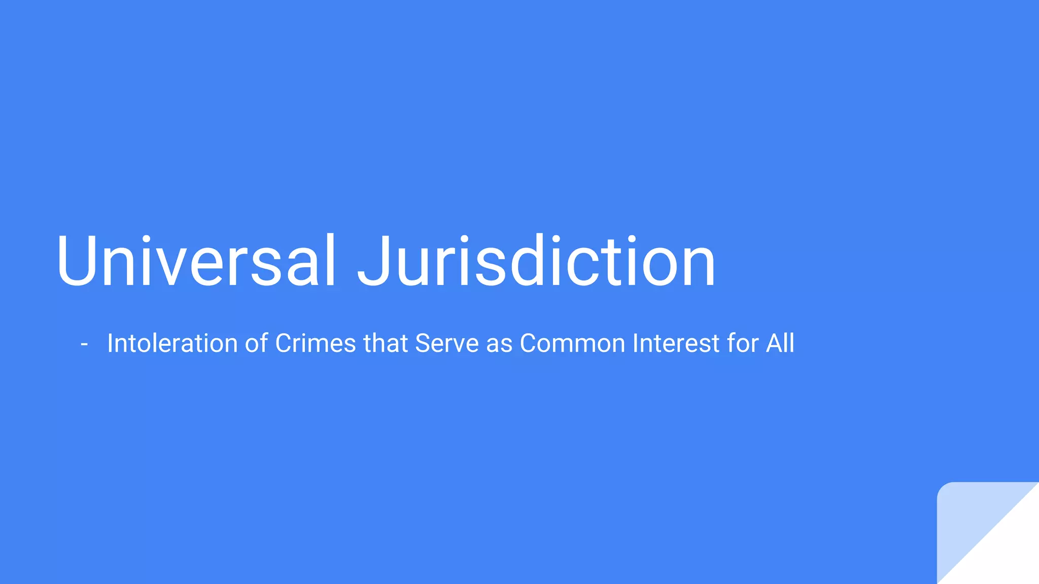 Universal Jurisdiction | PPTX