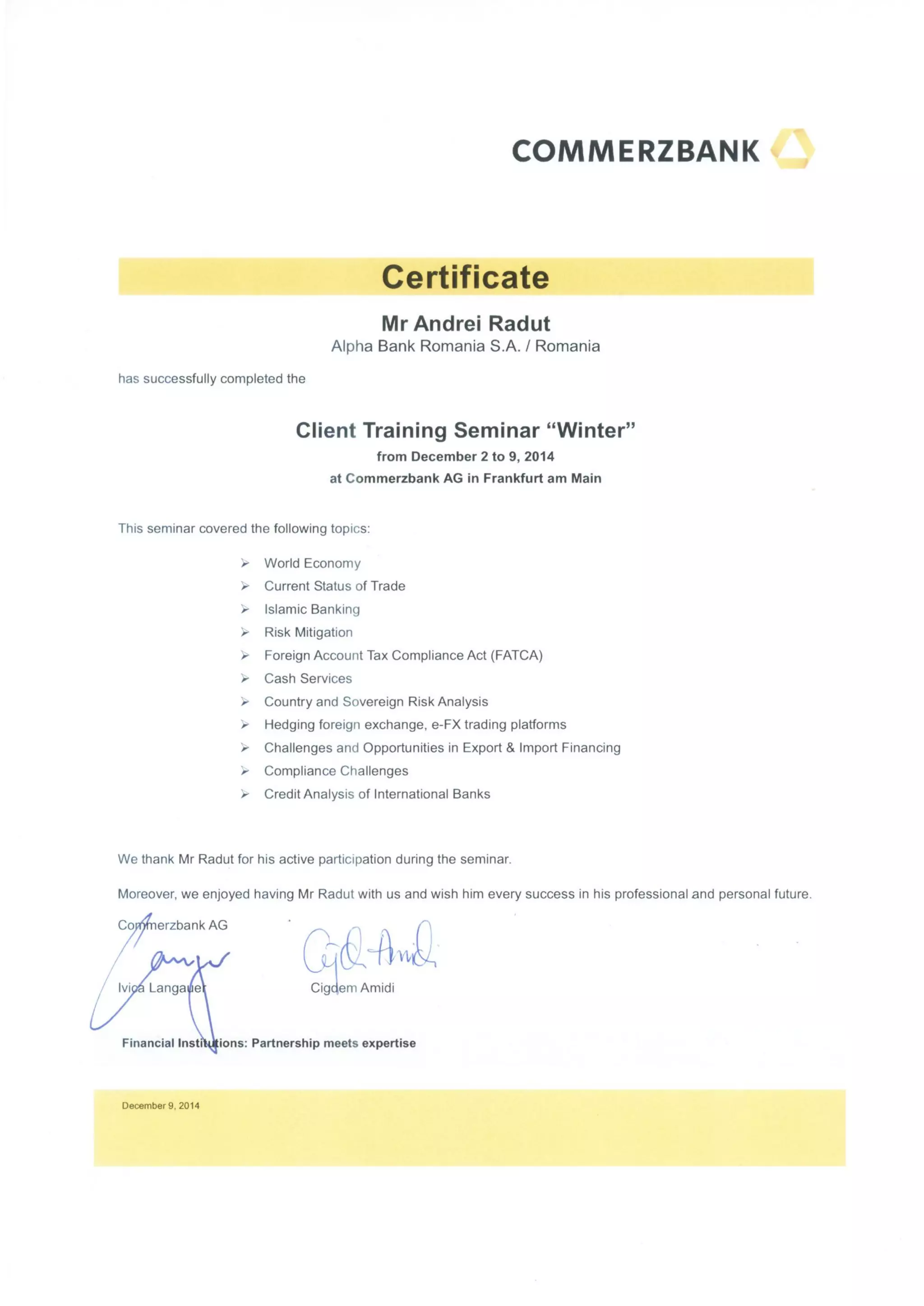 Certificat Commerzbank | PDF