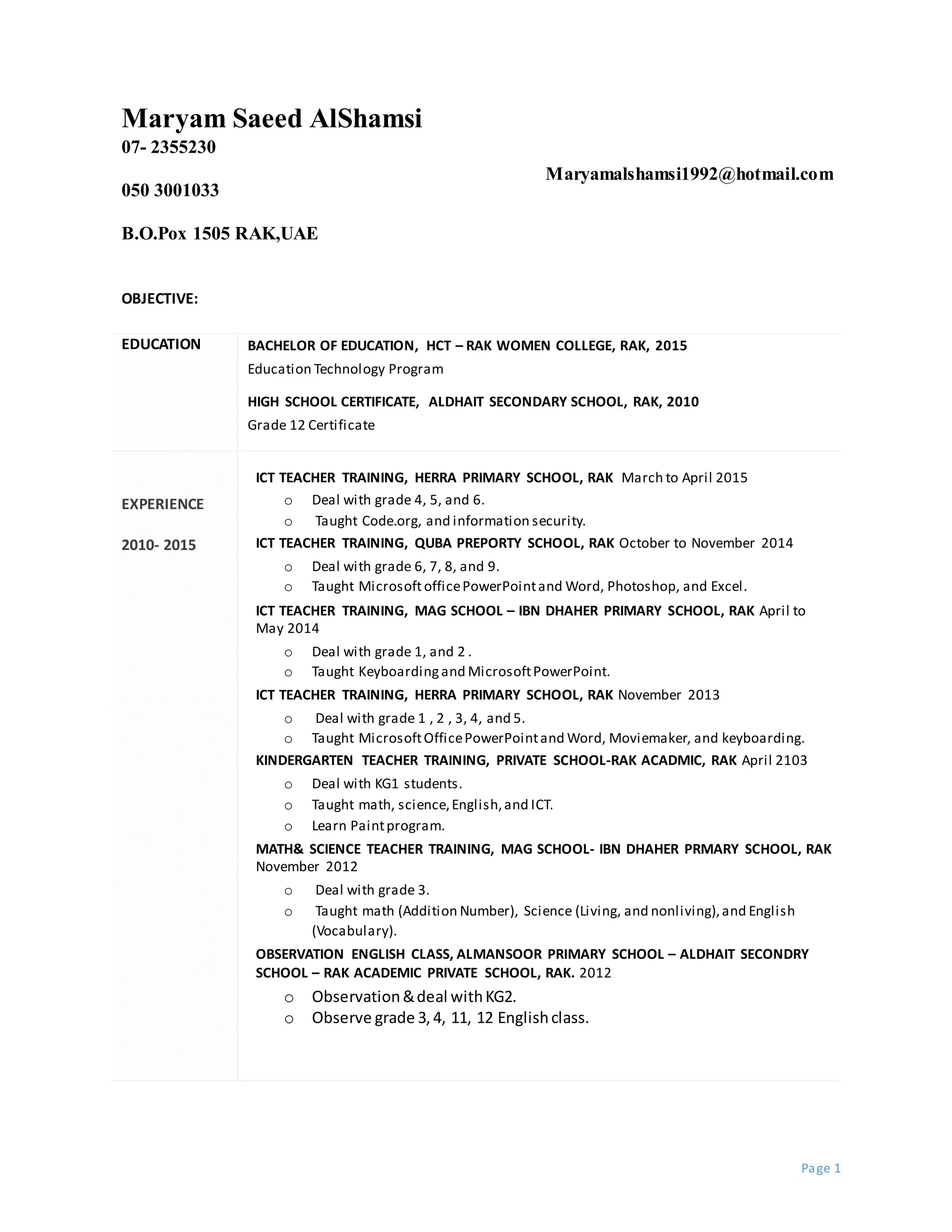 English CV | DOCX