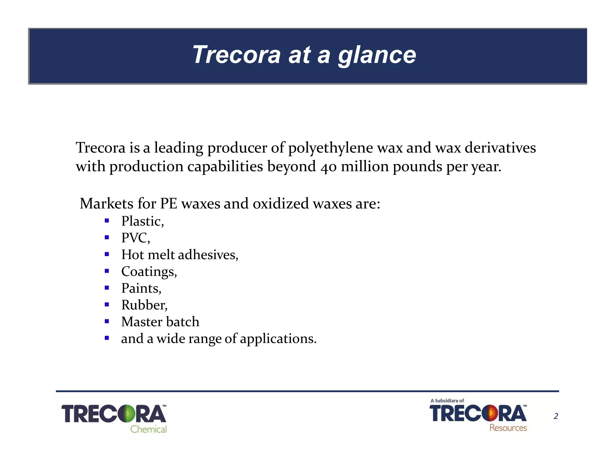 100615Trecora Chemical presentation_1 | PDF