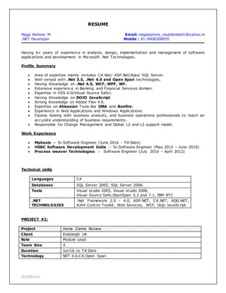 Kishore 6+ Years | DOCX | Databases | Computer Software and Applications