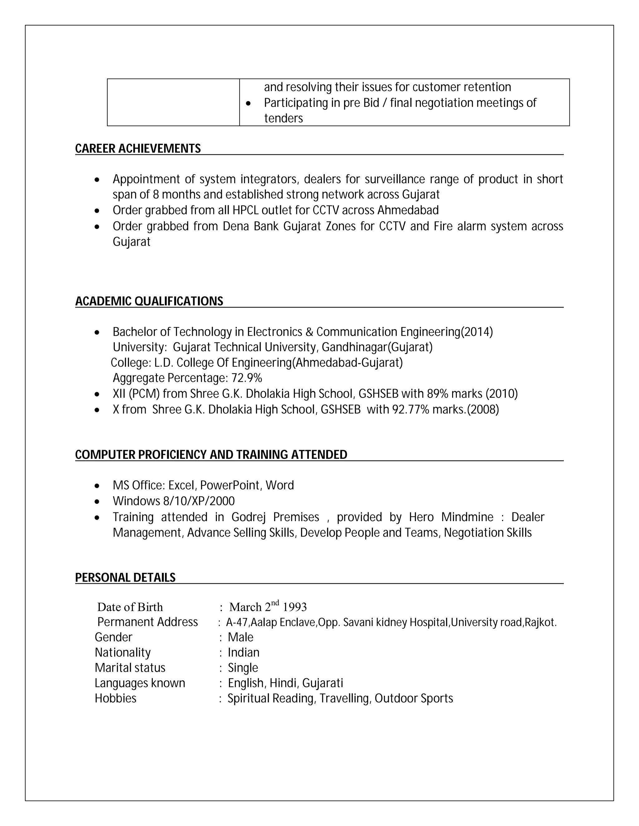 Utpal_Resume | PDF | Sales | Business