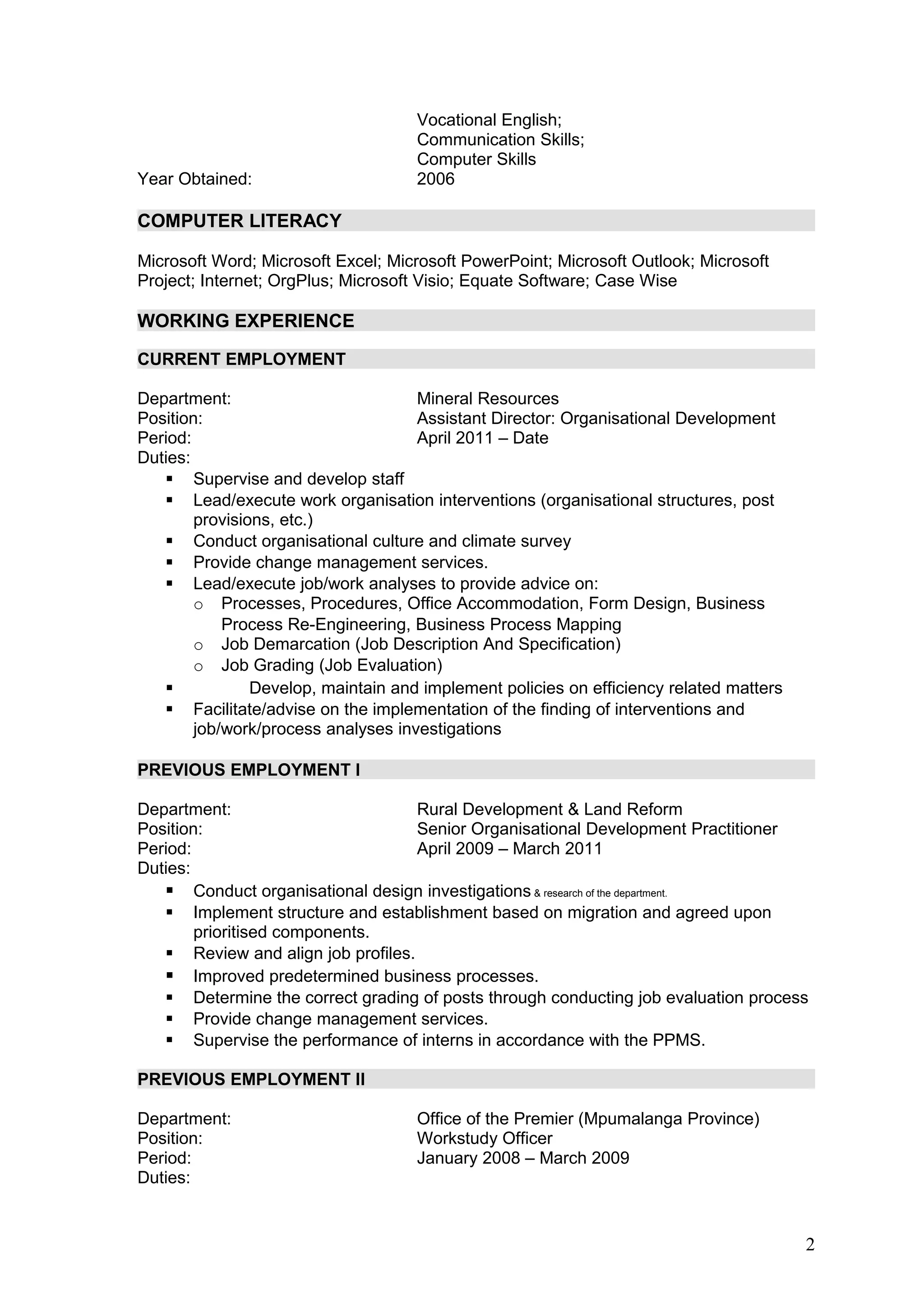Chrishian Mhlari Curriculum Vitae | DOC