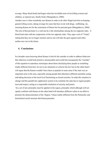 Kanun, the Albanian Unwritten Law | DOC