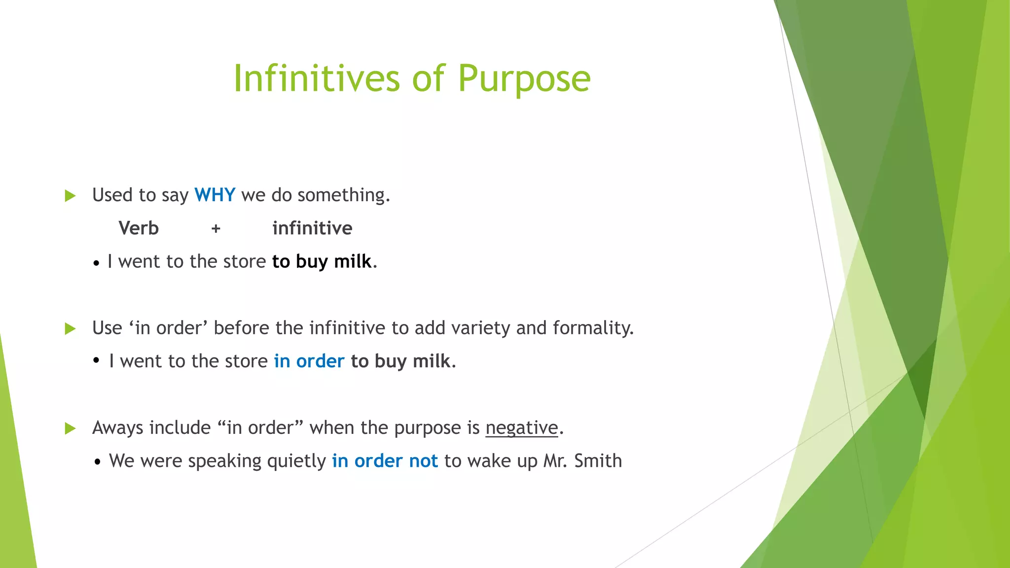 Infinitives of purpose_powerpoint | PPTX