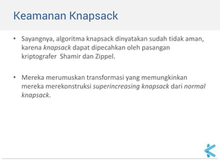 Kriptografi - Algoritma Kriptografi Knapsack | PDF