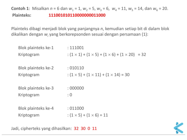 Kriptografi - Algoritma Kriptografi Knapsack | PDF