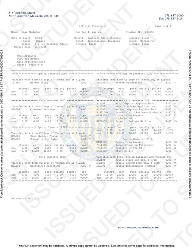 completed-transcript- OMAR | PDF