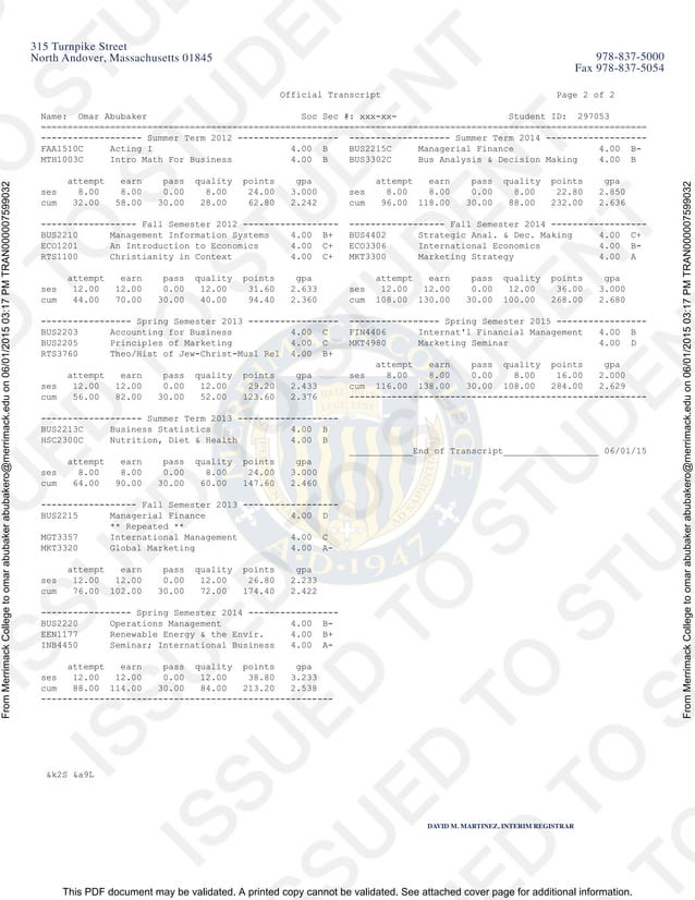 completed-transcript- OMAR | PDF