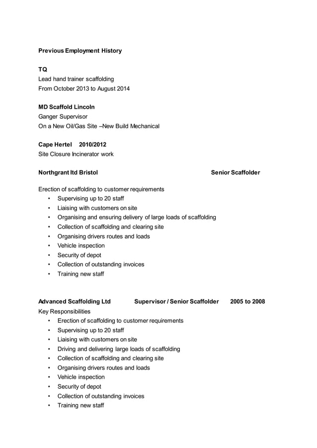 Updated Paul CV.docx 2015 (1) | DOCX | Construction Industry | Industries