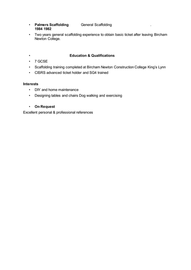 Updated Paul CV.docx 2015 (1) | DOCX | Construction Industry | Industries