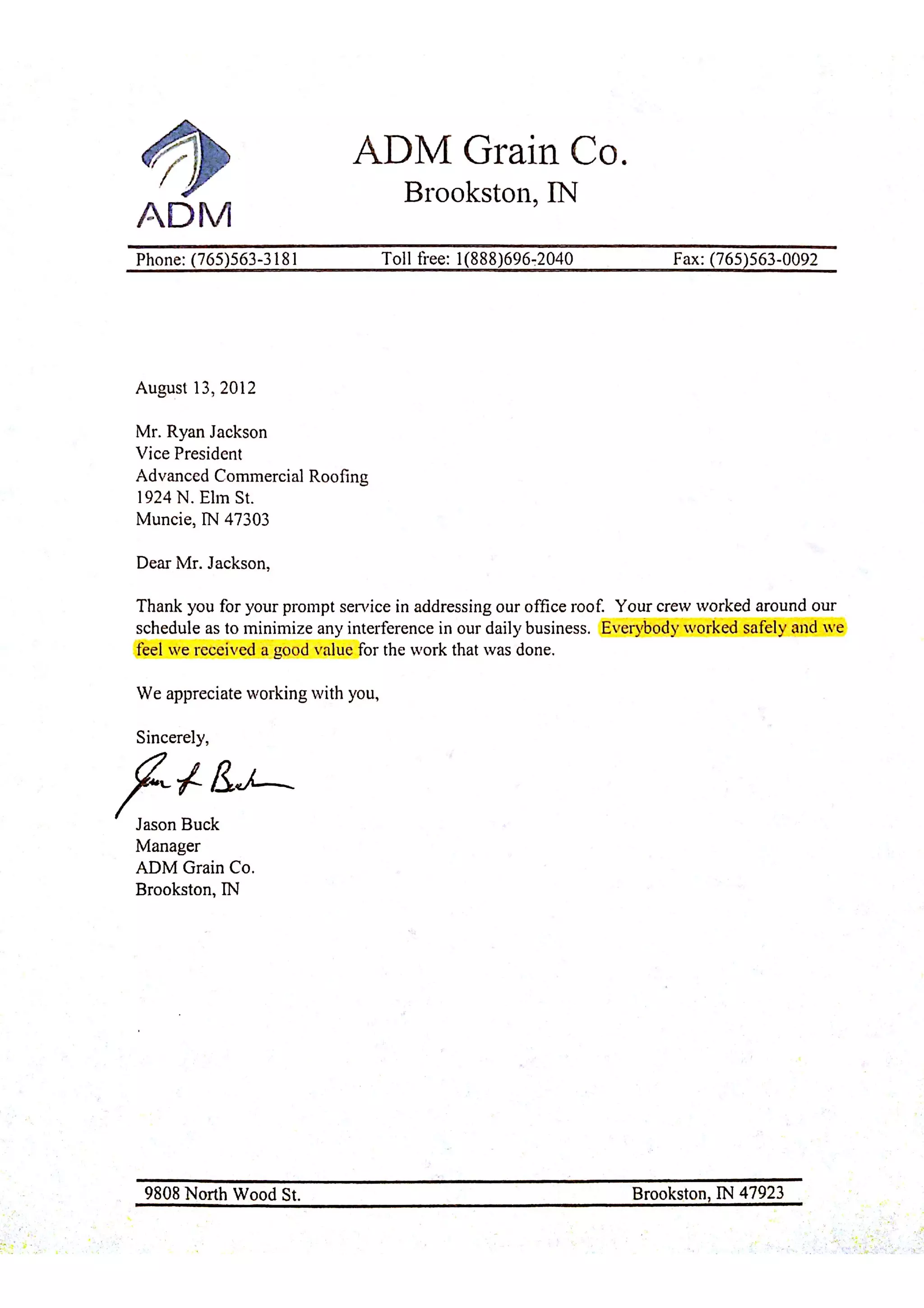 ADM Reference Letter | PDF