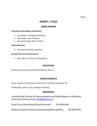 Robert J. Stiles resume | DOCX