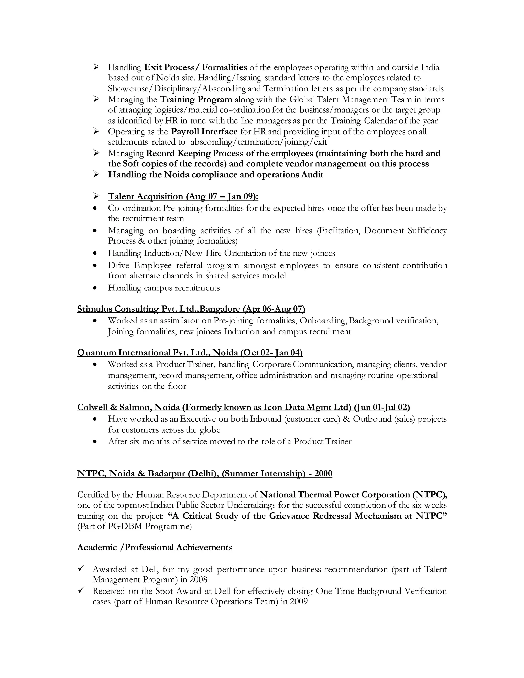 Old Resume | DOCX | Human Resources | Business