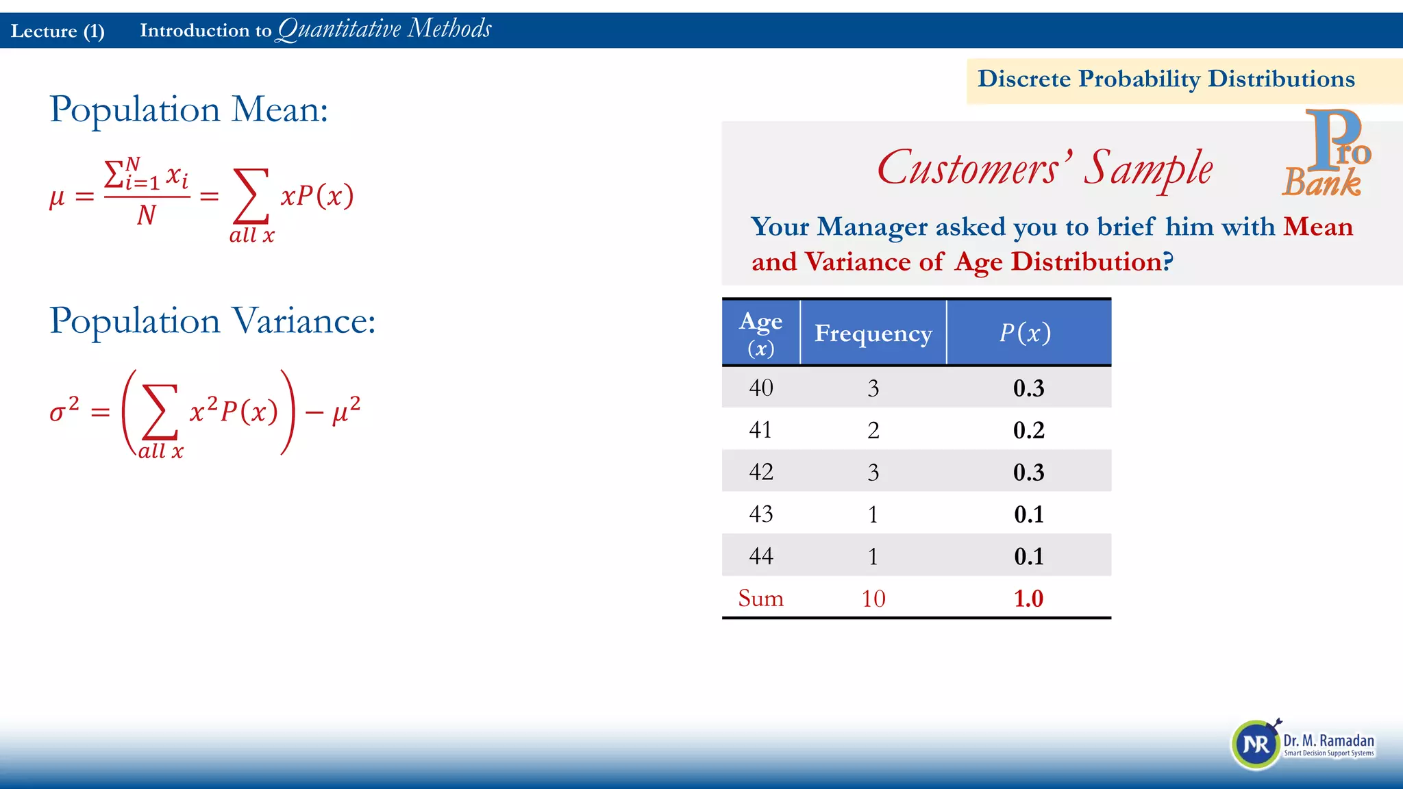 Quantitative Methods in Business - Lecture (1) | PDF