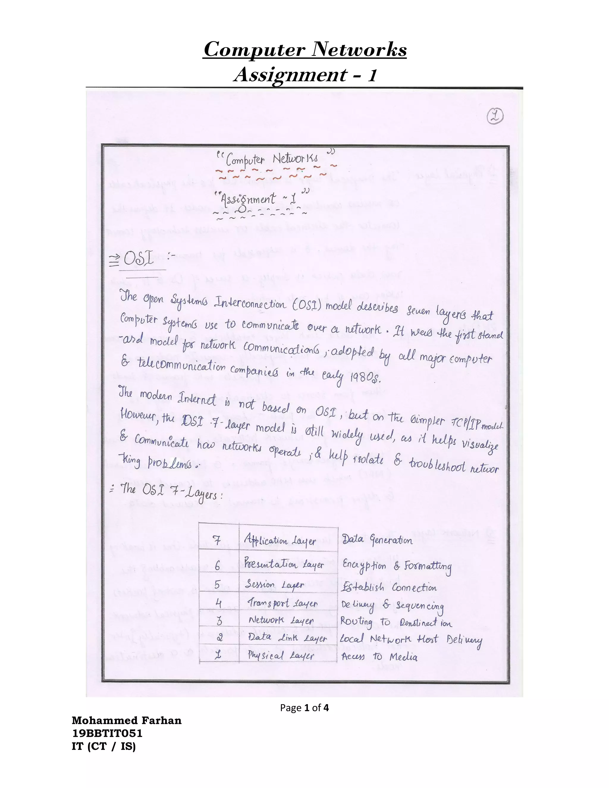 OSI model networking internet. | PDF