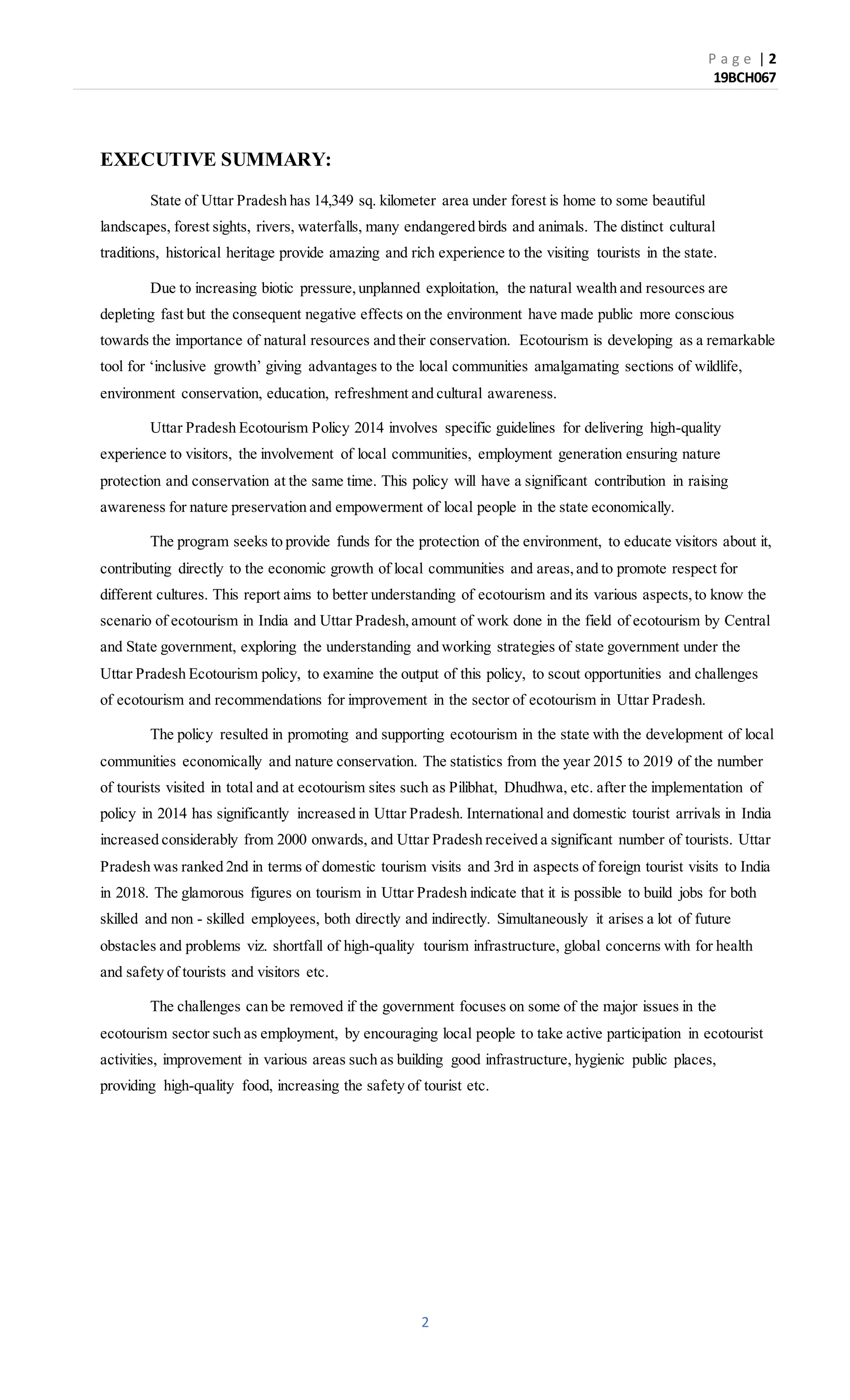 A Case Study on Ecotourism. | DOCX