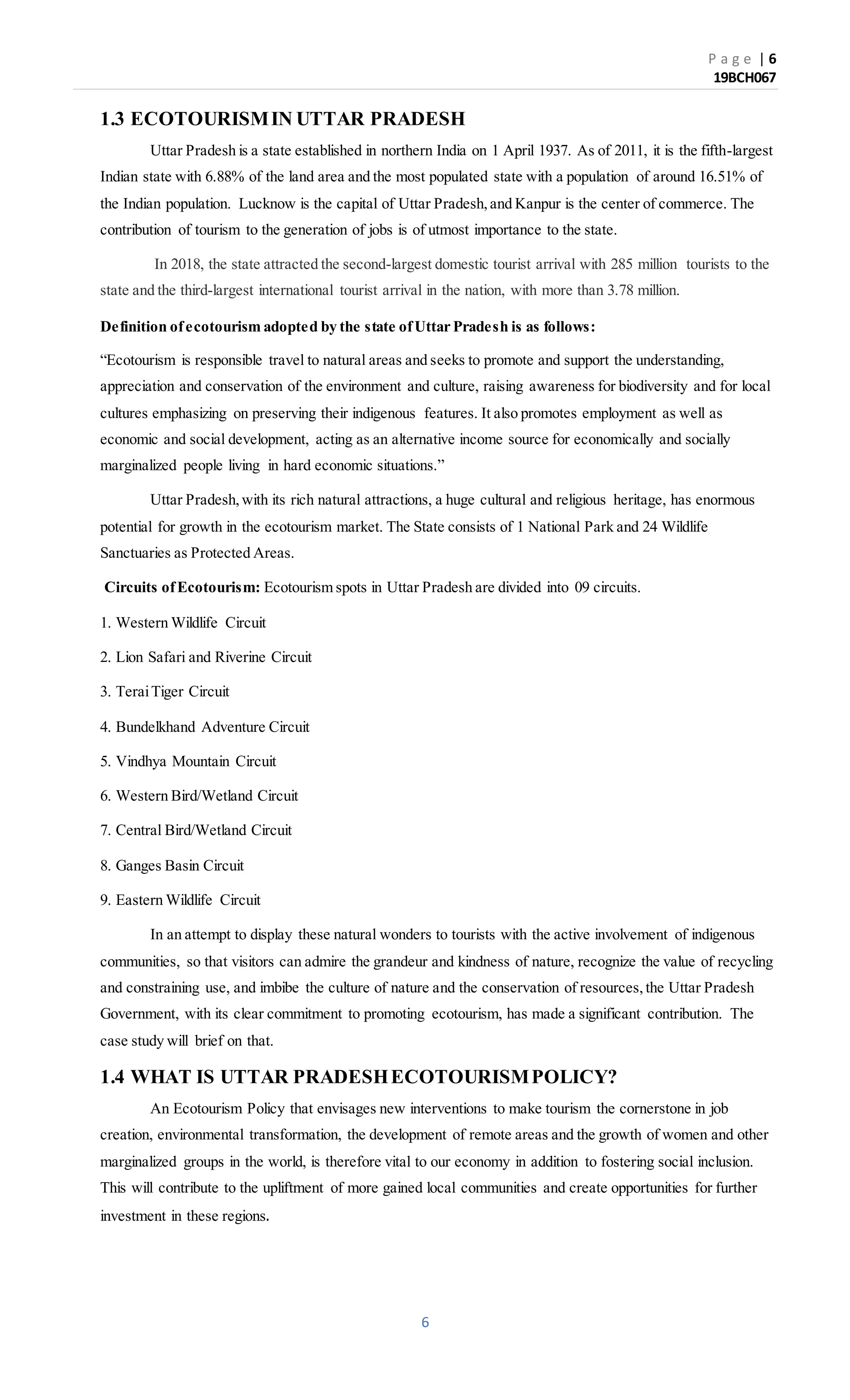 A Case Study on Ecotourism. | DOCX