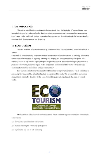 A Case Study on Ecotourism. | DOCX
