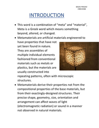 META-MATERIALS : AN OVERVIEW | PDF