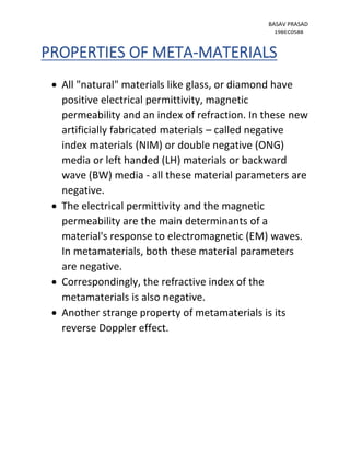 META-MATERIALS : AN OVERVIEW | PDF