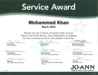 JoAnn 2 Year Service Award | PDF