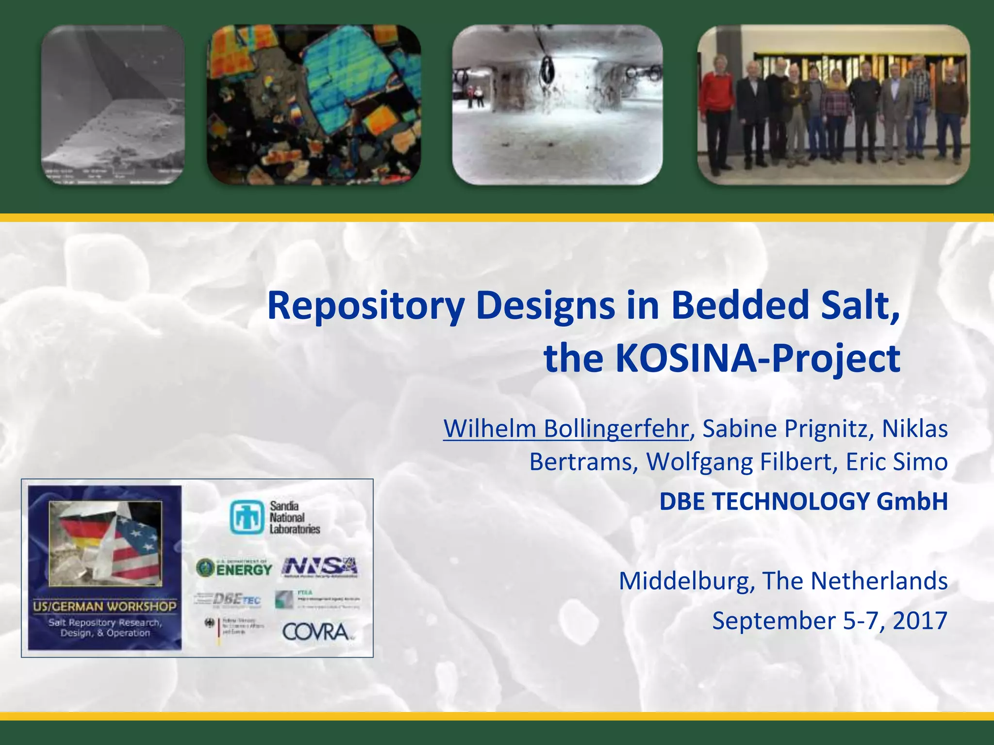 19 Repository designs in bedded salt, the KOSINA-Project | PPTX