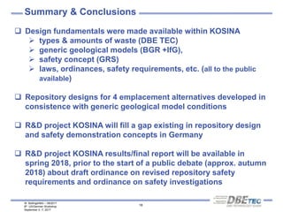 19 Repository designs in bedded salt, the KOSINA-Project | PPT