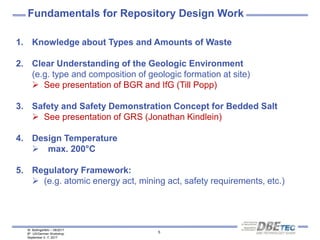 19 Repository designs in bedded salt, the KOSINA-Project | PPT