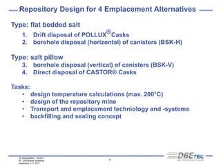 19 Repository designs in bedded salt, the KOSINA-Project | PPT