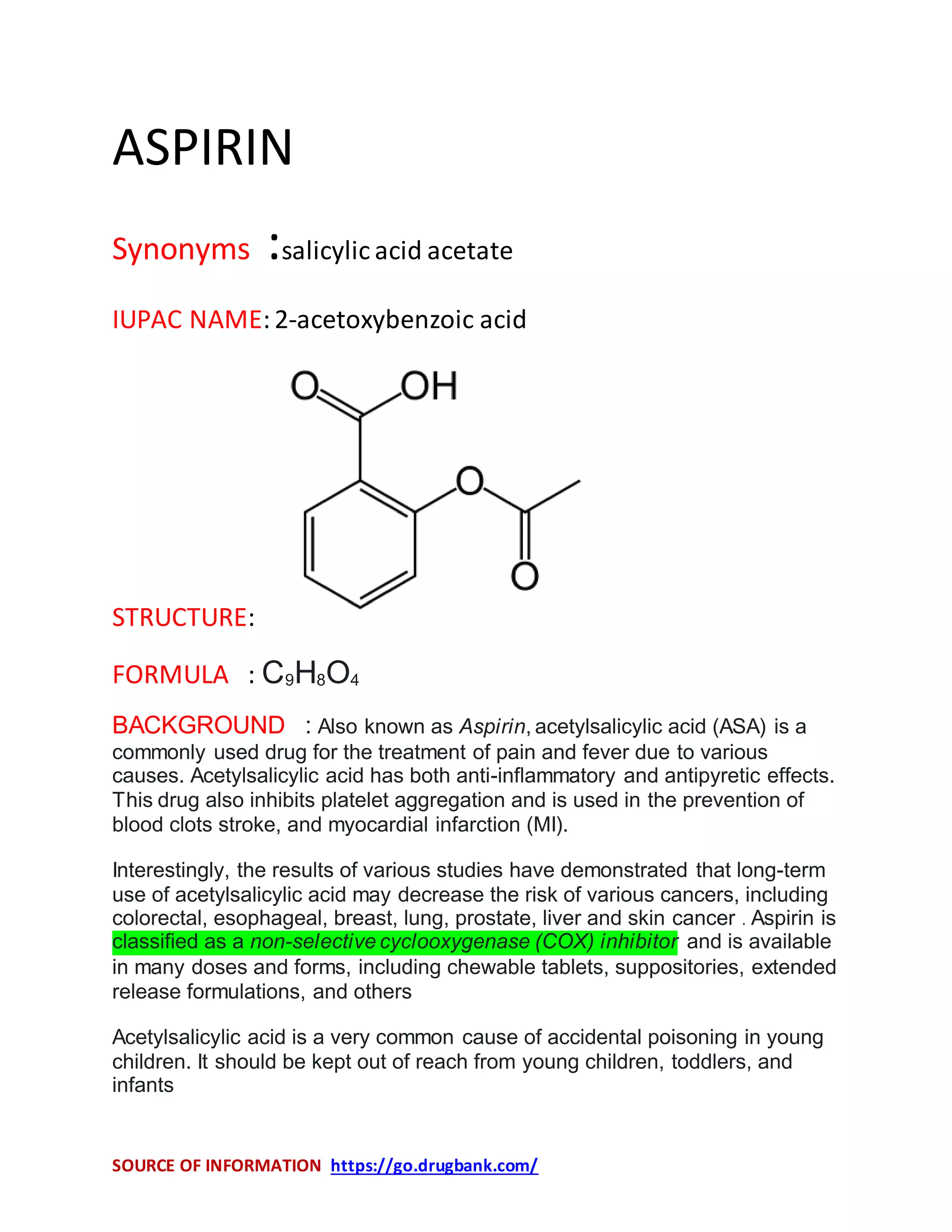 ASPIRIN BRIEF intro | DOCX