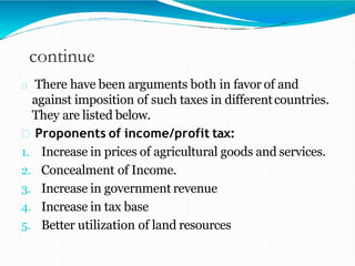 Agriculture taxation And Tax structure | PPTX