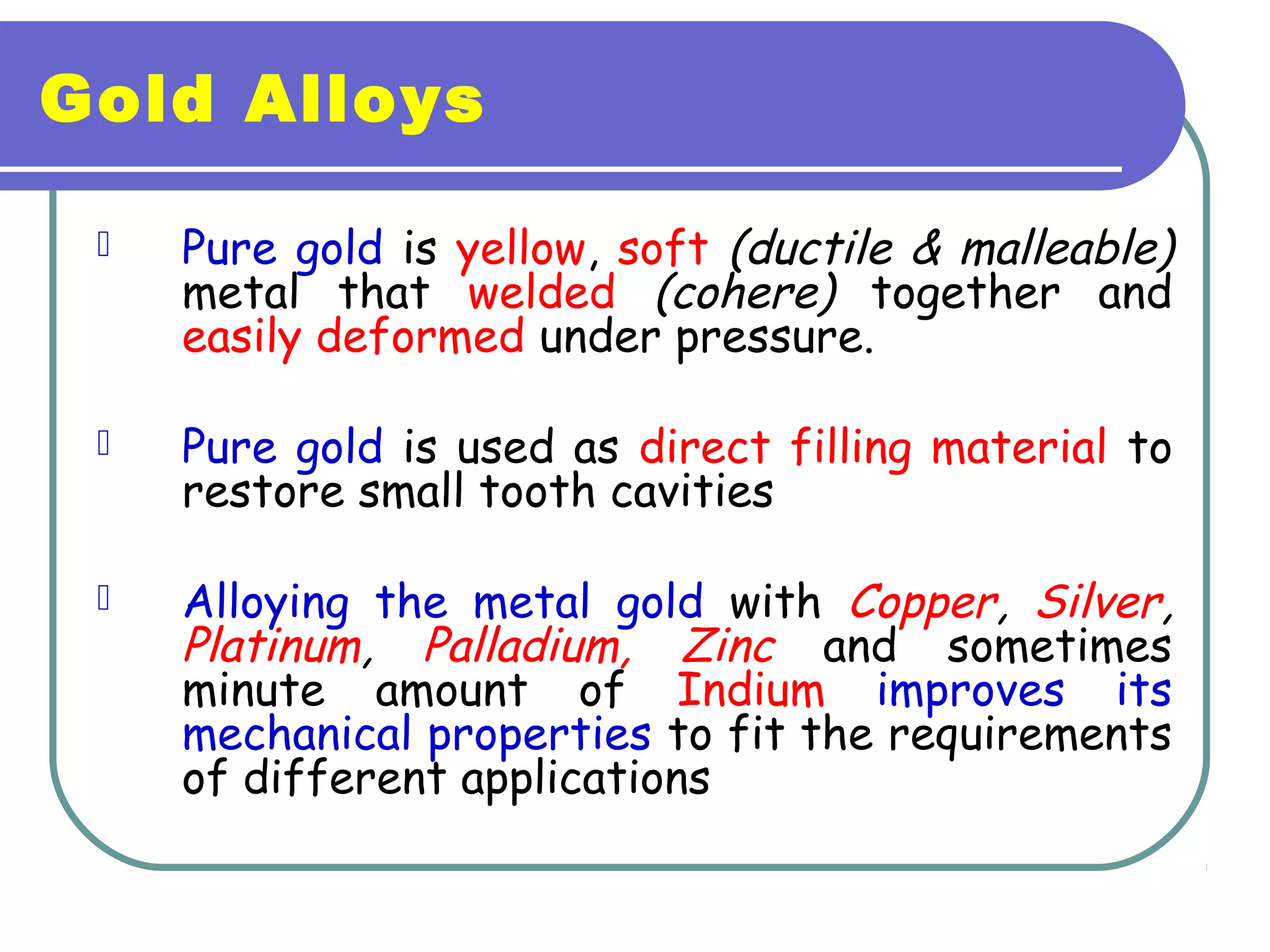 casting alloys dental material | PPT