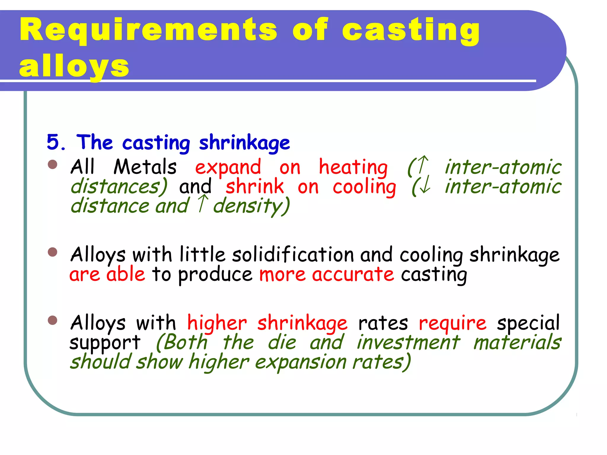 casting alloys dental material | PPT