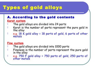 casting alloys dental material | PPT