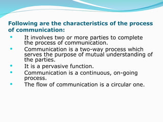 Characteristics of the Process of Communication.ppt