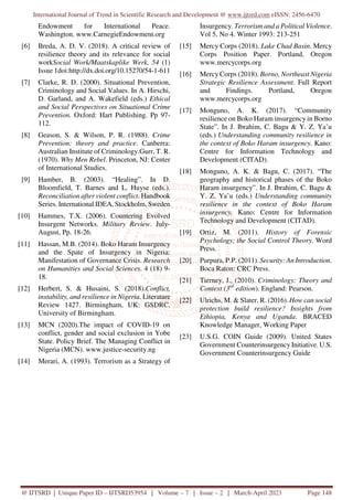 Community Resilience Response to Boko Haram Insurgency in Yobe State | PDF