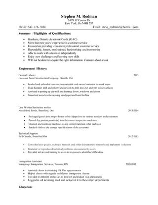 Steve Redman Resume 2 | DOCX