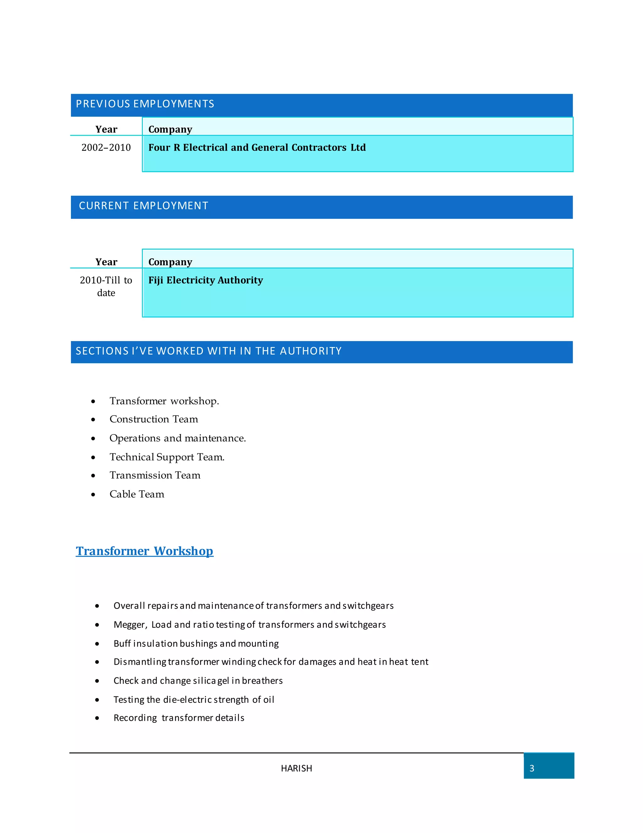 CV harish | DOCX