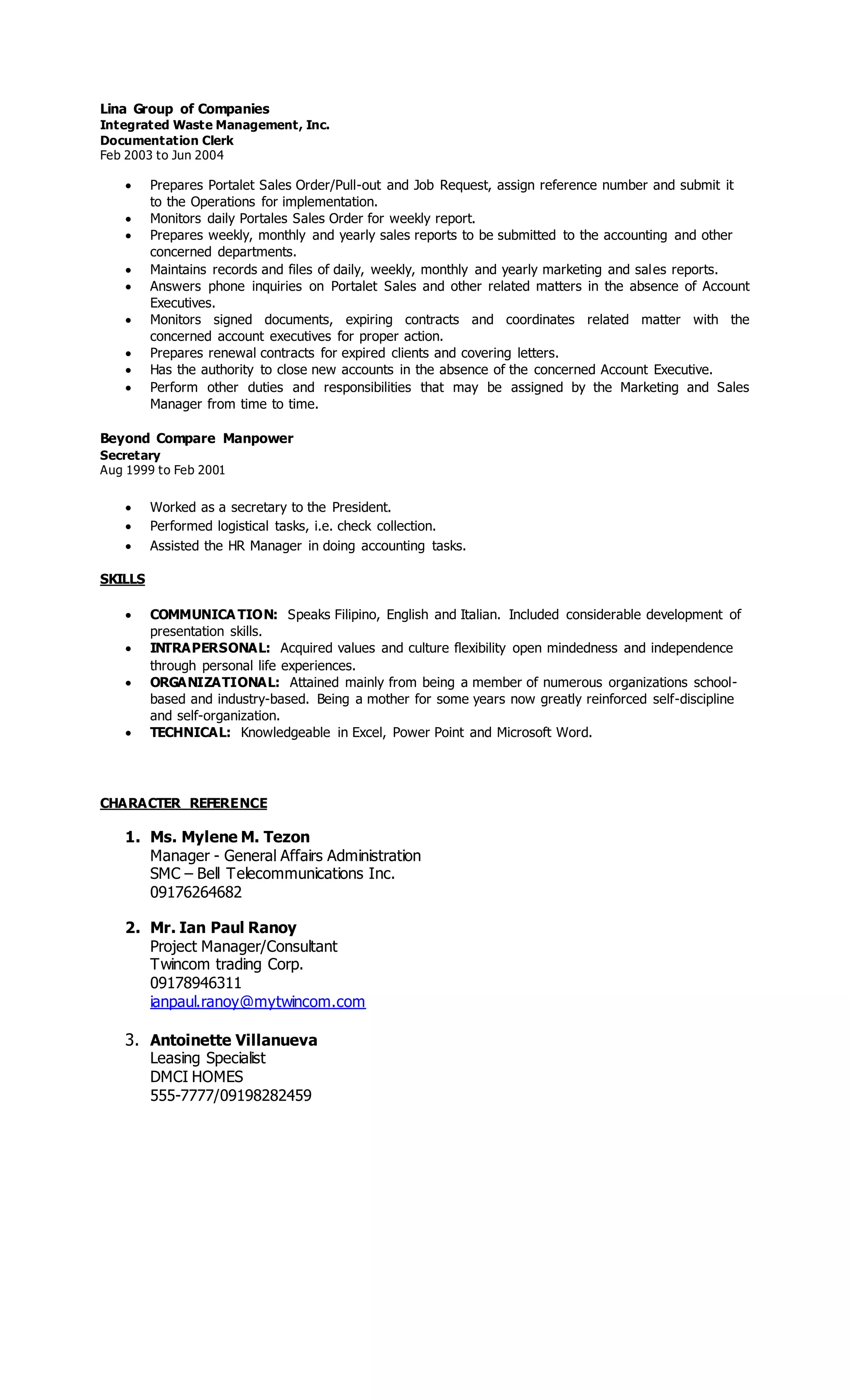 ELIZA CV with photo UPDATED 2016 | DOCX | Business Administration ...