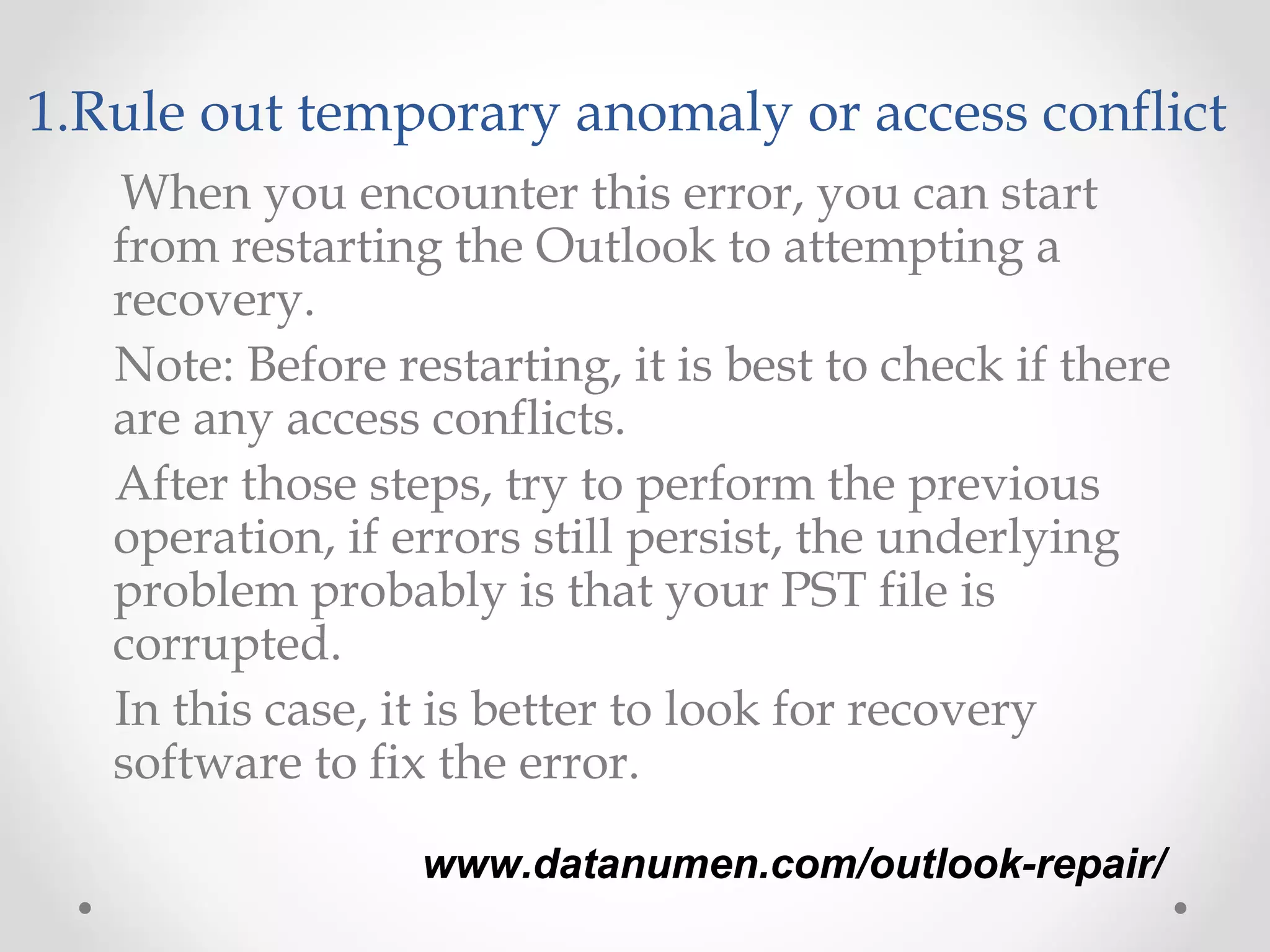 3 Methods To Fix Outlook Error Unable To Display The Folder Ppt It And Internet Support