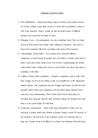 Analysis on Zomato | DOCX