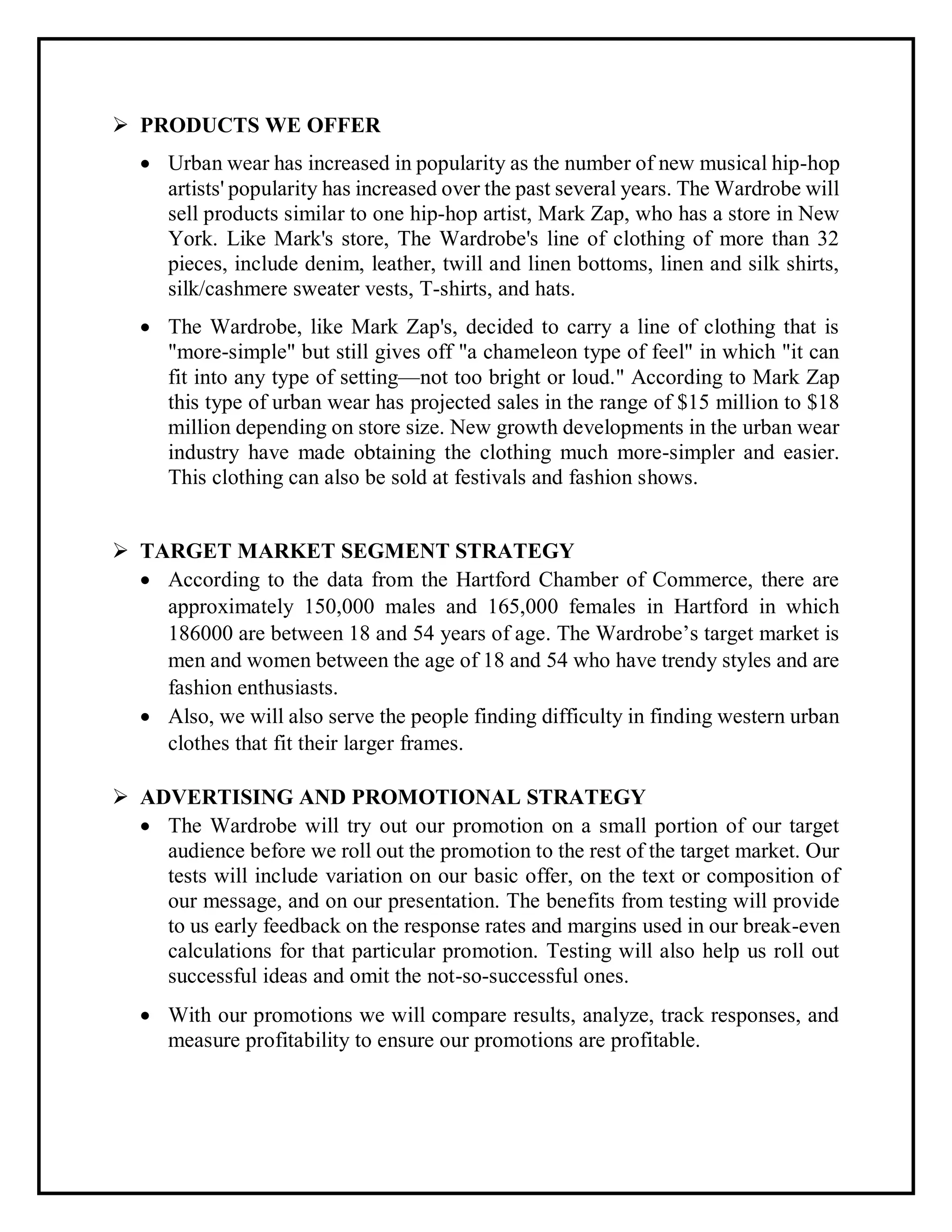 business proposal for a clothing store in the United States | PDF