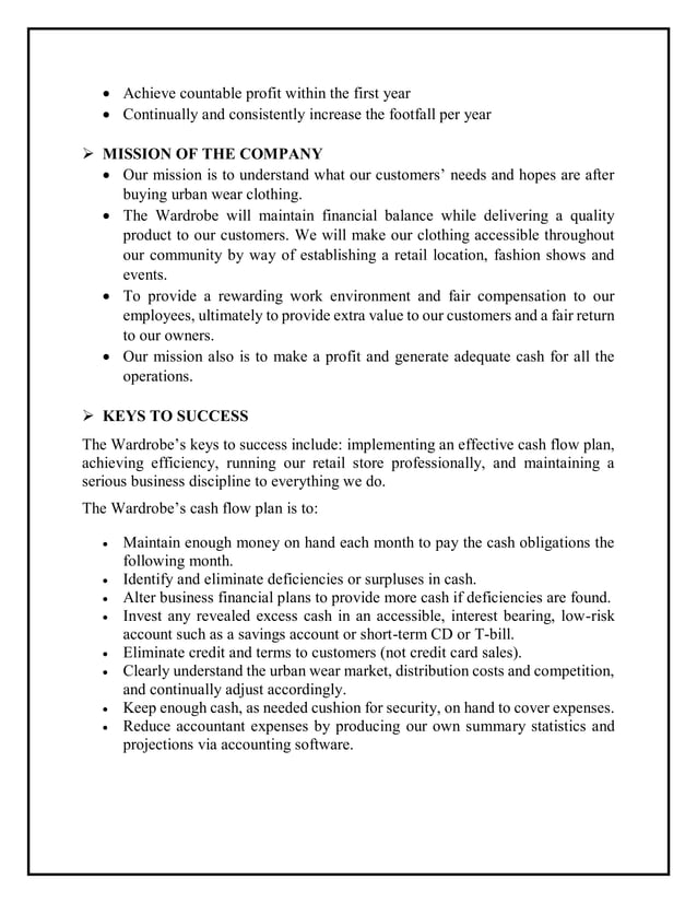 business proposal for a clothing store in the United States | PDF